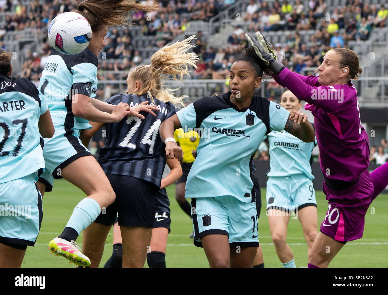 WASHINGTON, DC - APRIL 26: Gotham FC defender Nealy Martin (14) defends ...