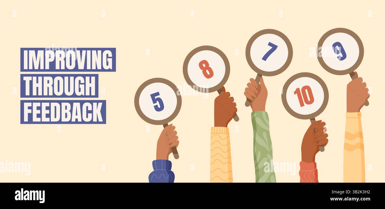 Cartoon Hands Holding Feedback Banners Stock Vector Image & Art - Alamy