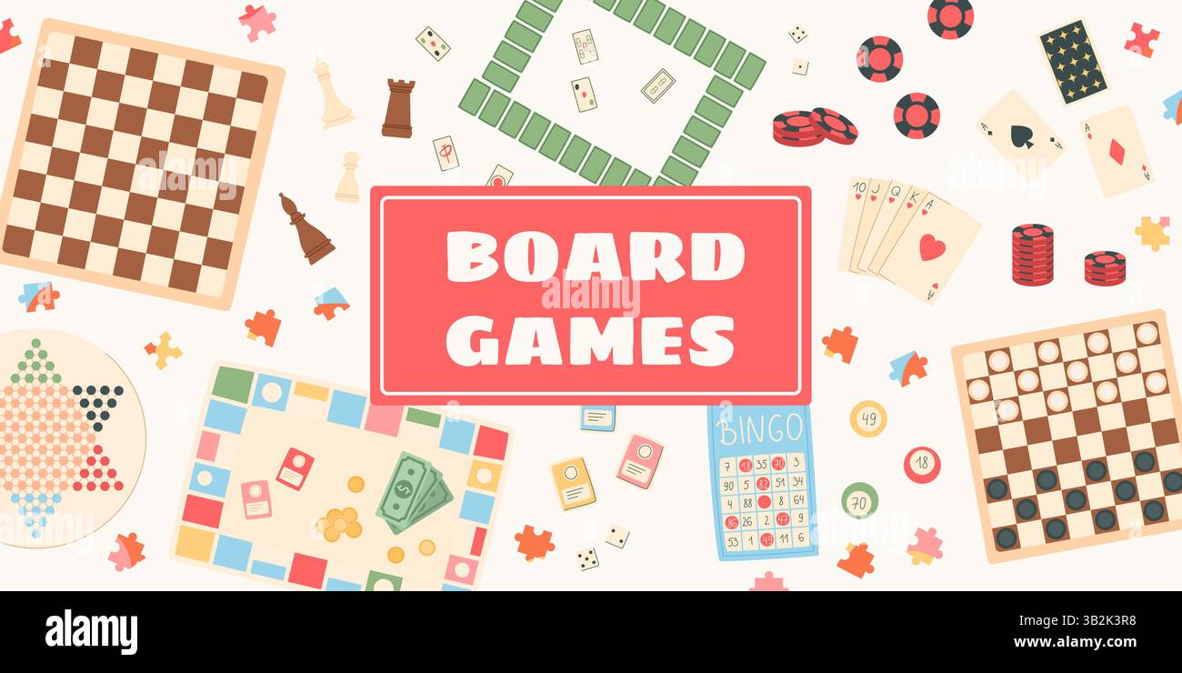 Flat Board Game Banner Concept Stock Vector Image & Art - Alamy