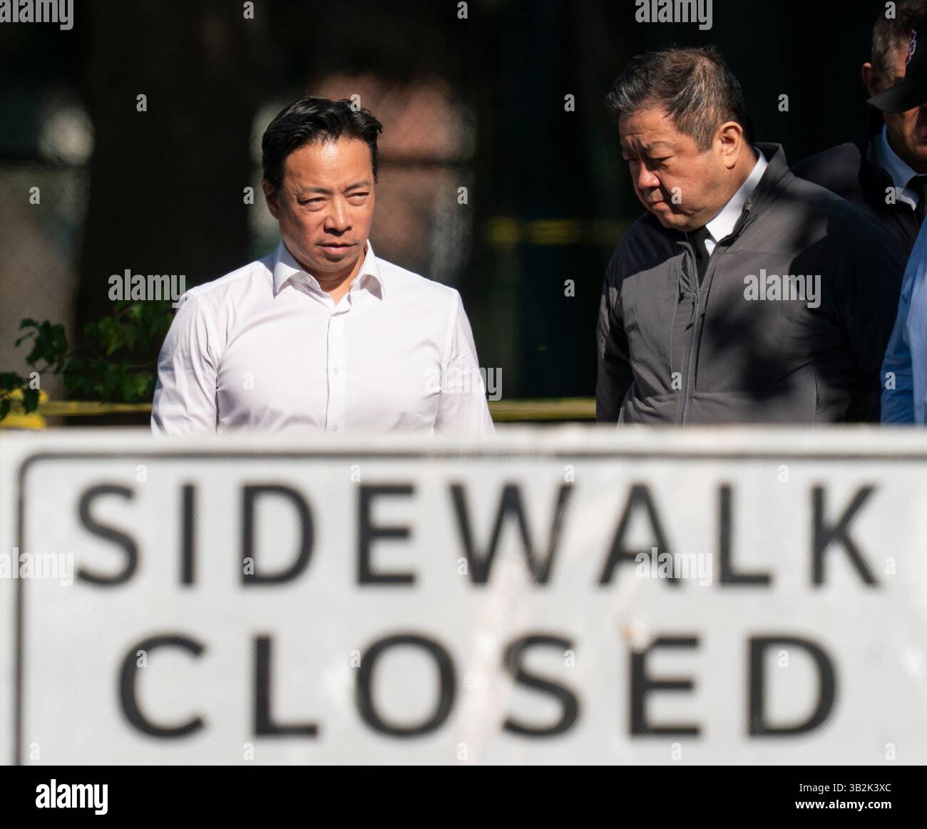 Vancouver, Canada. 27th Apr, 2025. Vancouver Mayor Ken Sim (left) and ...