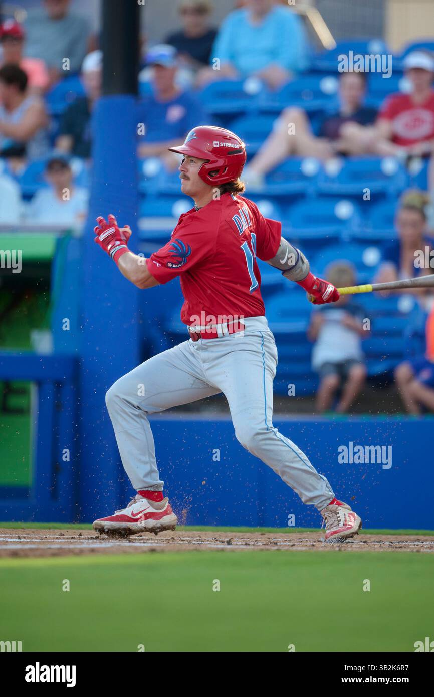 Clearwater Threshers Brady Day (10) bats during an MiLB Florida State ...
