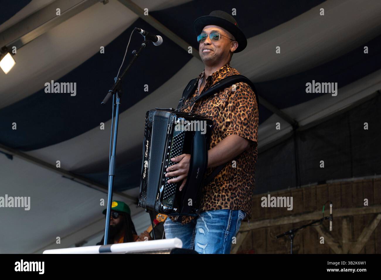 Corey Ledet Zydeco performs during the first weekend of the New Orleans ...