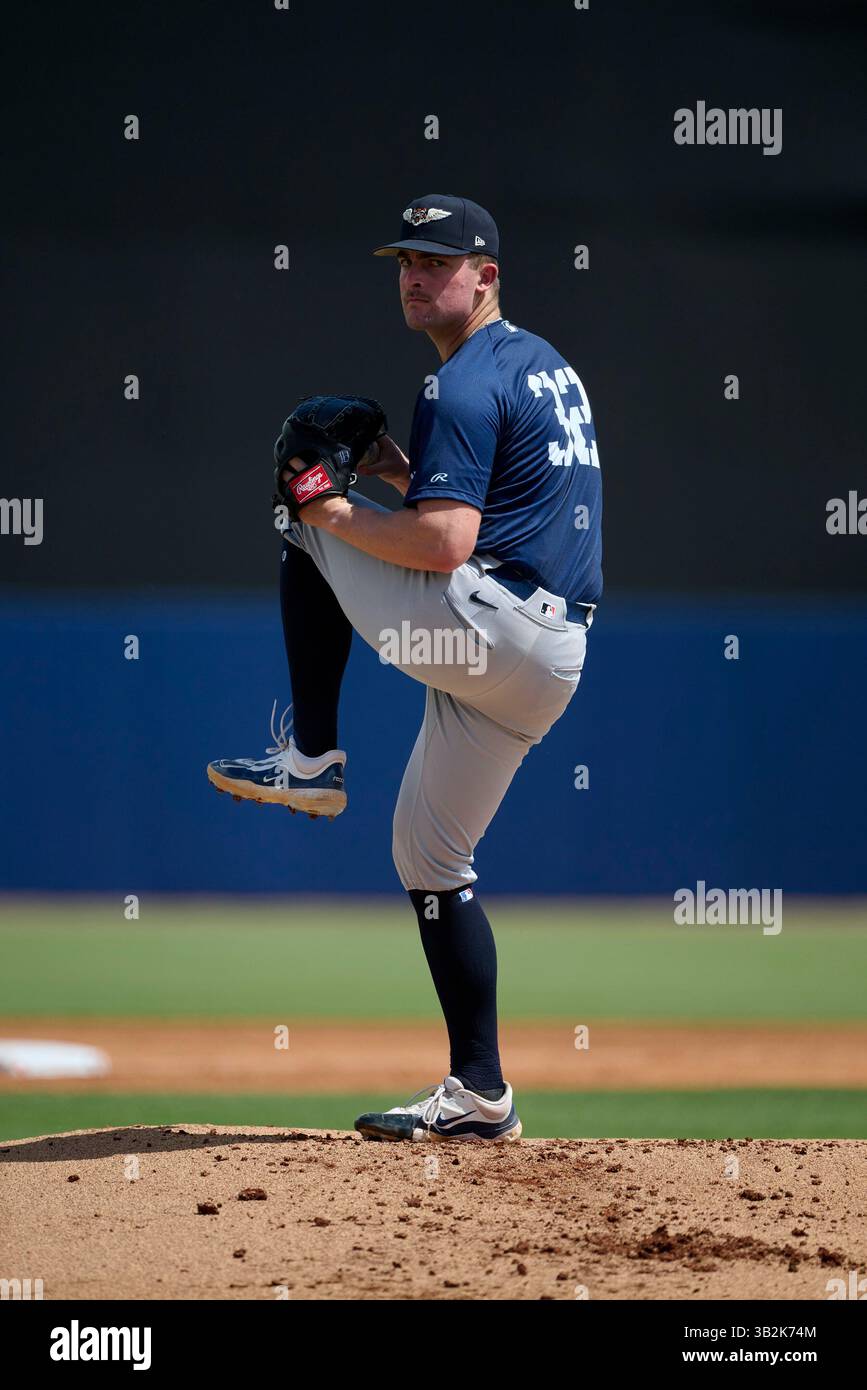 Lakeland Flying Tigers pitcher Josh Randall (32) delivers a pitch ...