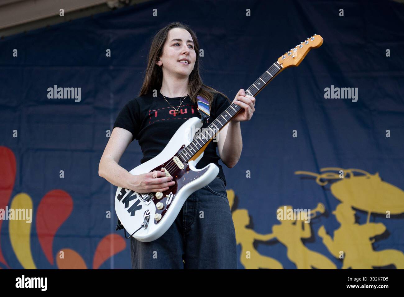 Alana Haim of HAIM performs during the first weekend of the New Orleans ...