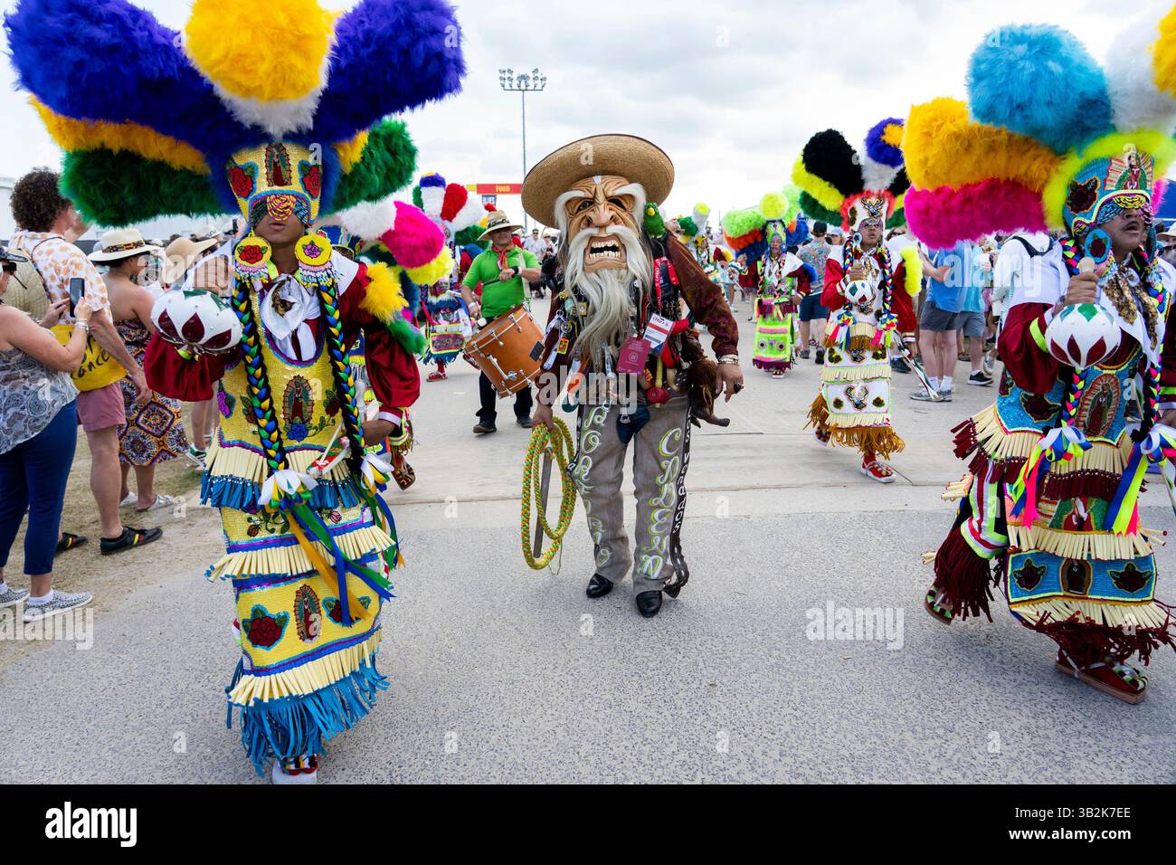 Mexican Parade featuring Matlachines Los Venados performs during the ...