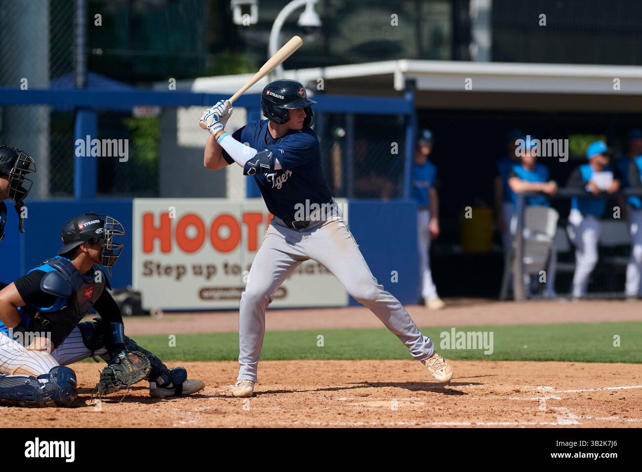 Lakeland Flying Tigers Carson Rucker (18) bats during an MiLB Florida ...