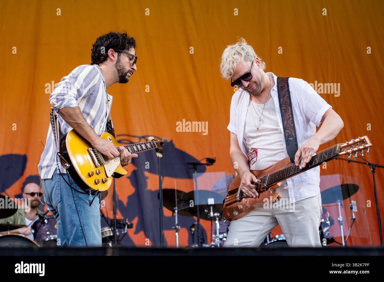 Zack Feinberg, left, and Ed Williams of The Revivalists perform during ...