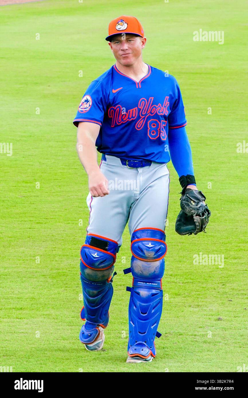 West Palm Beach, Florida, USA. 23rd Feb, 2025. New York Mets catcher ...