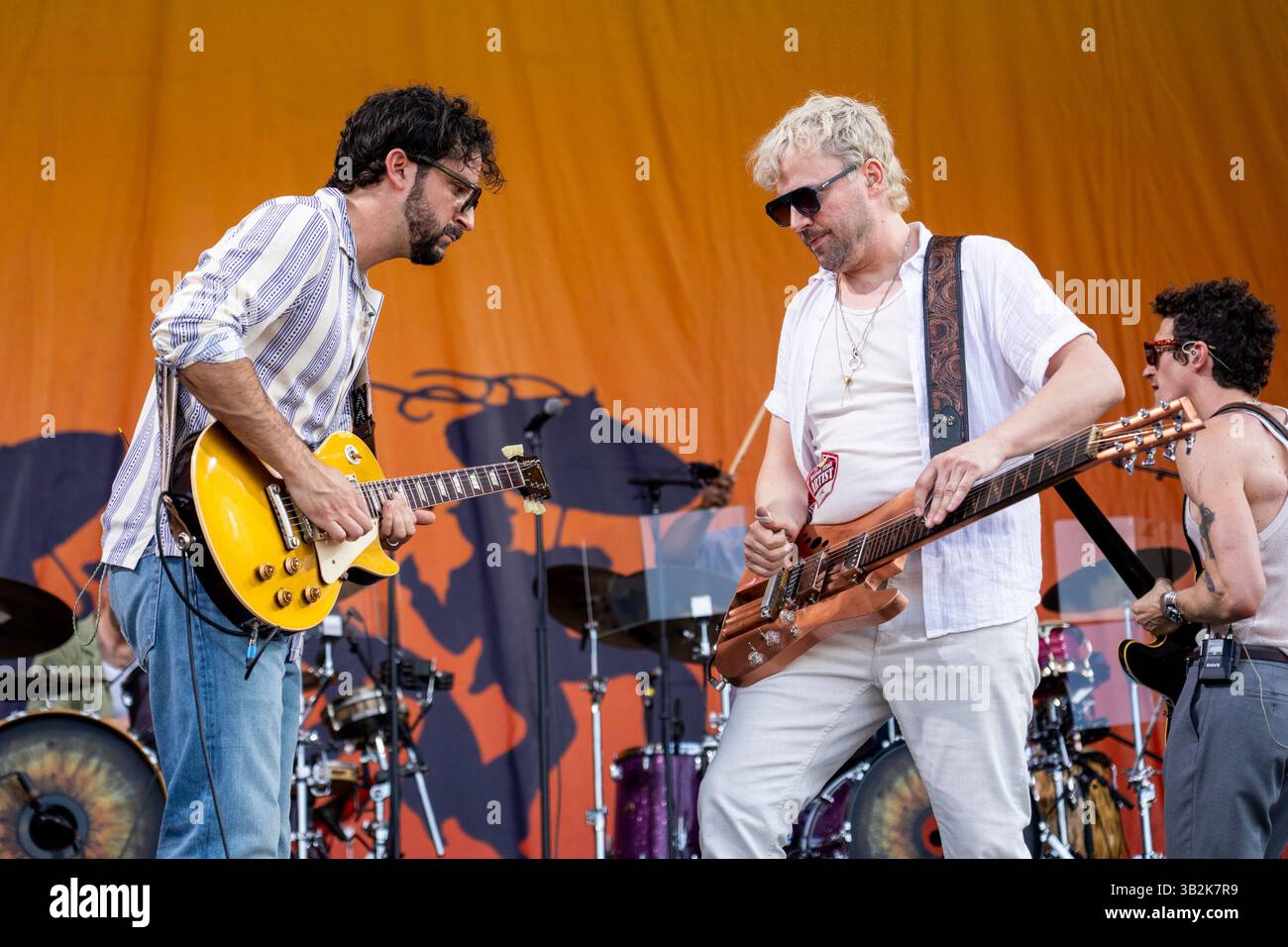 Zack Feinberg, left, and Ed Williams of The Revivalists perform during ...