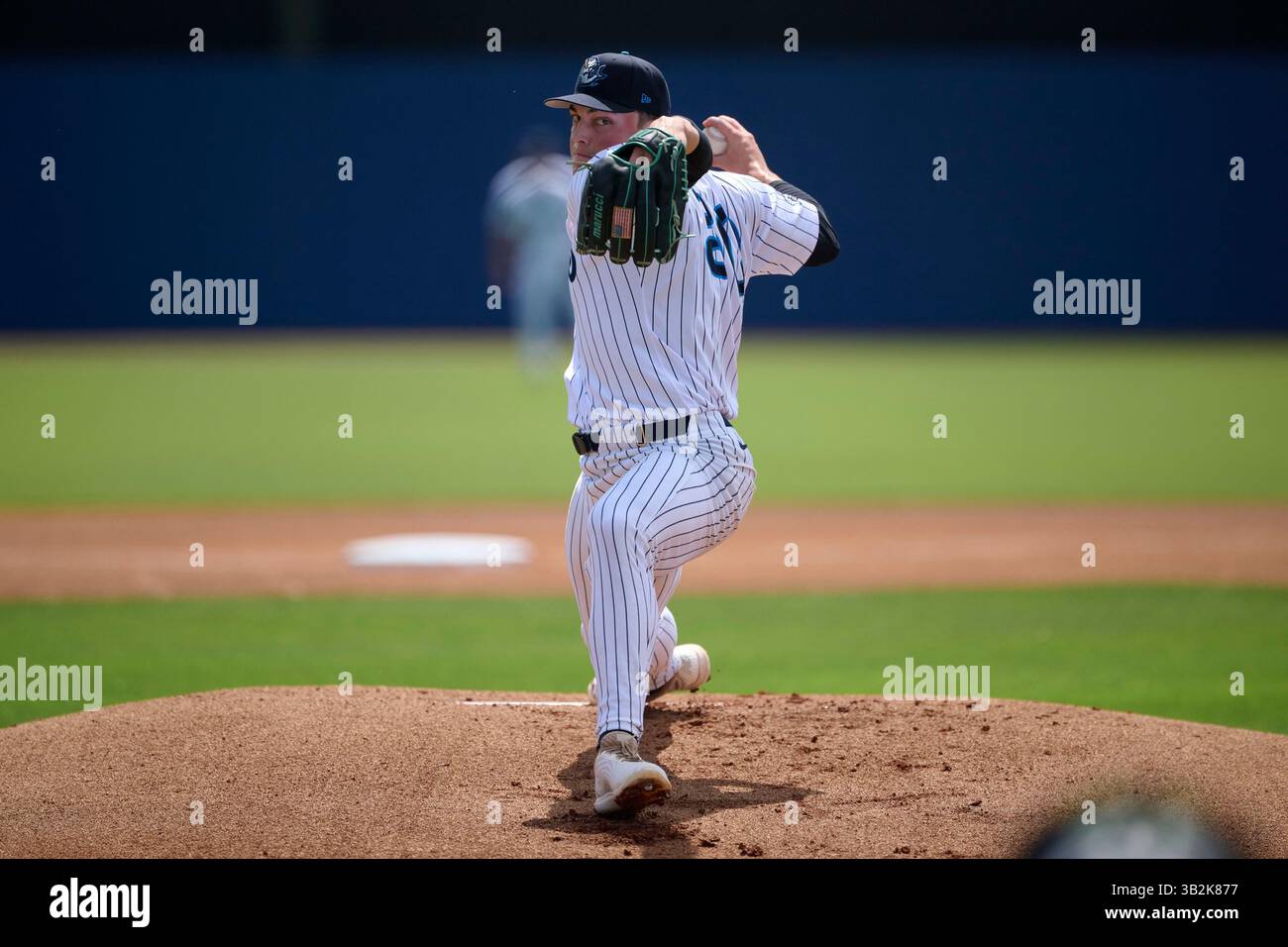 Tampa Tarpons pitcher Greysen Carter (30) delivers the first pitch of ...