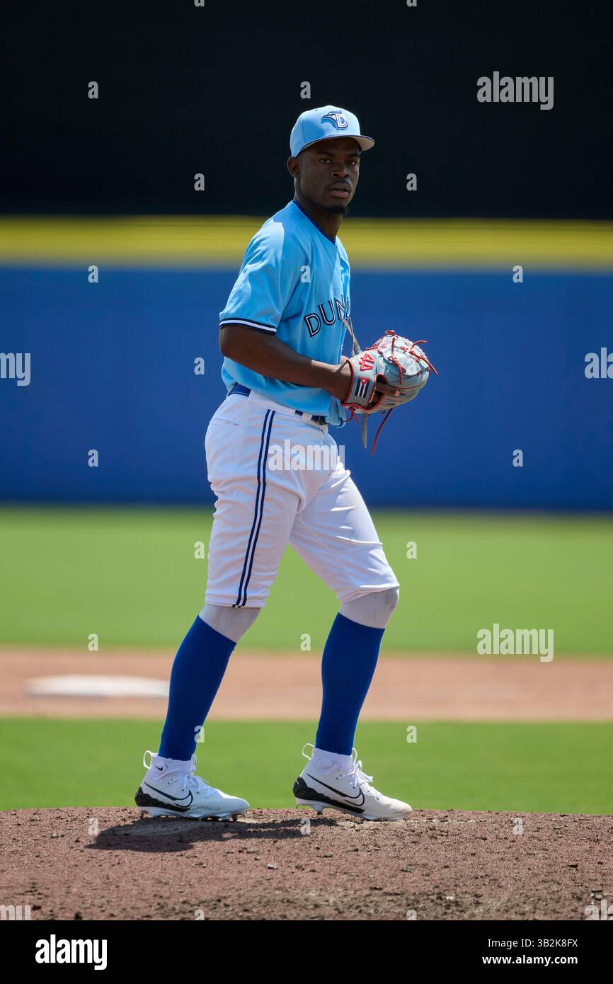 Dunedin Blue Jays pitcher Johan Simon (45) gets ready to deliver a ...