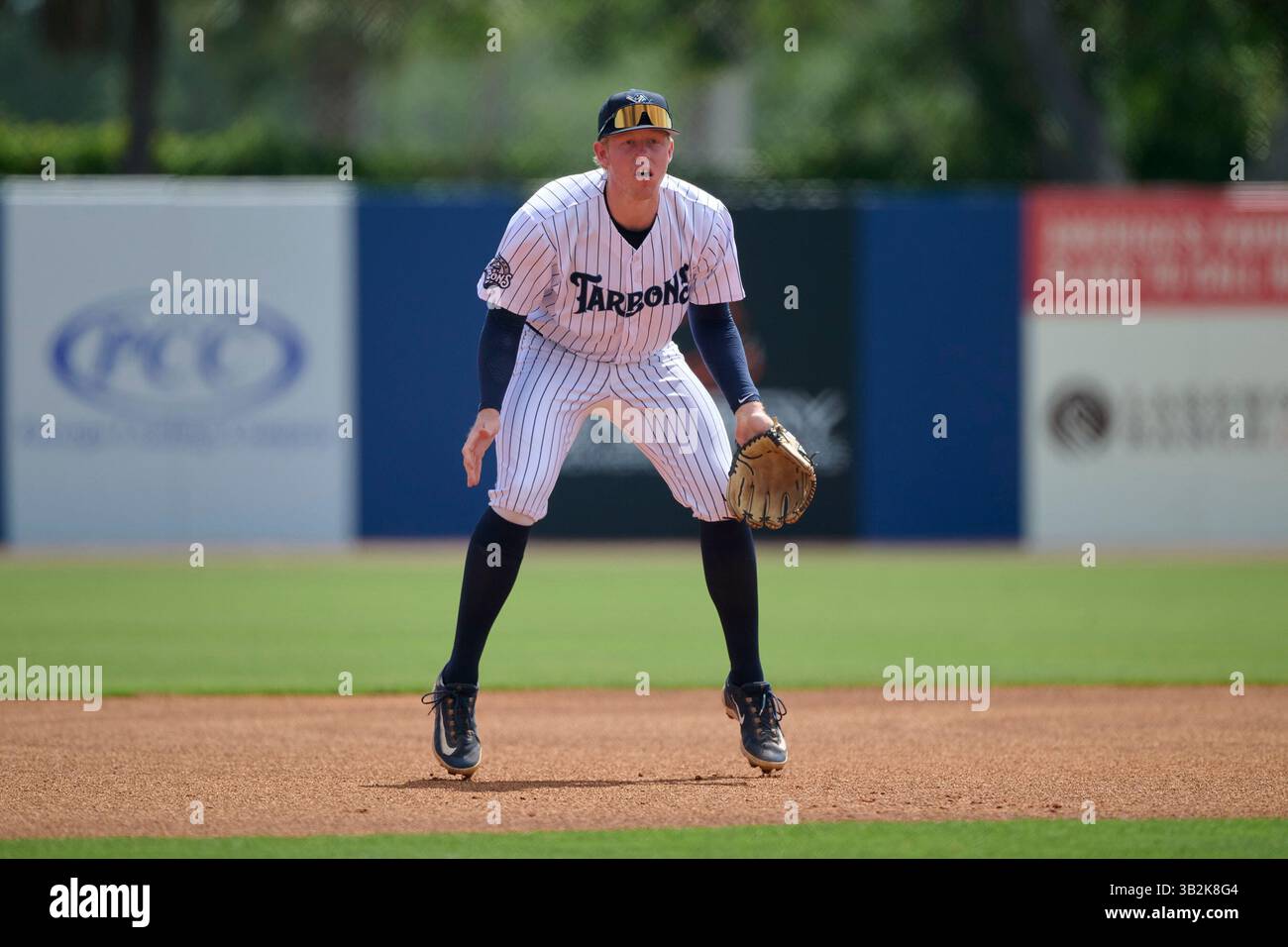 Tampa Tarpons third baseman Parks Harber (14) during an MiLB Florida ...