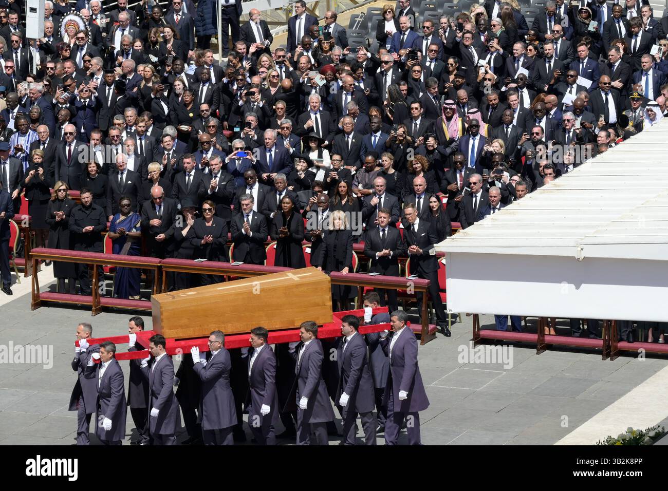 Vatican, Vatican. 26th Apr, 2025. After the coffin containing the body ...