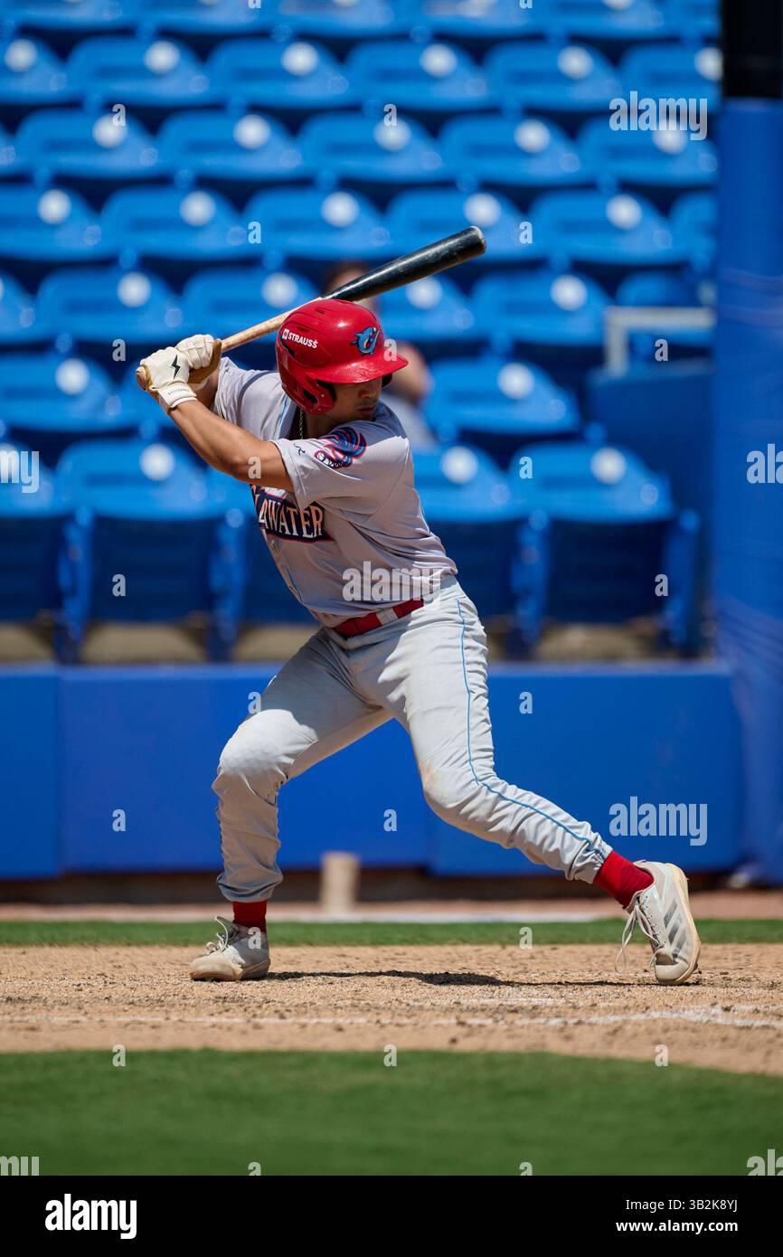 Clearwater Threshers Kodey Shojinaga (22) bats during an MiLB Florida ...