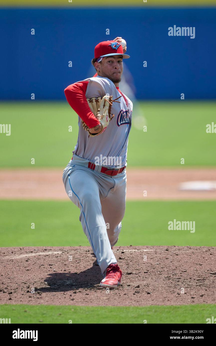 Clearwater Threshers pitcher Raymon Rosario (39) delivers a pitch ...