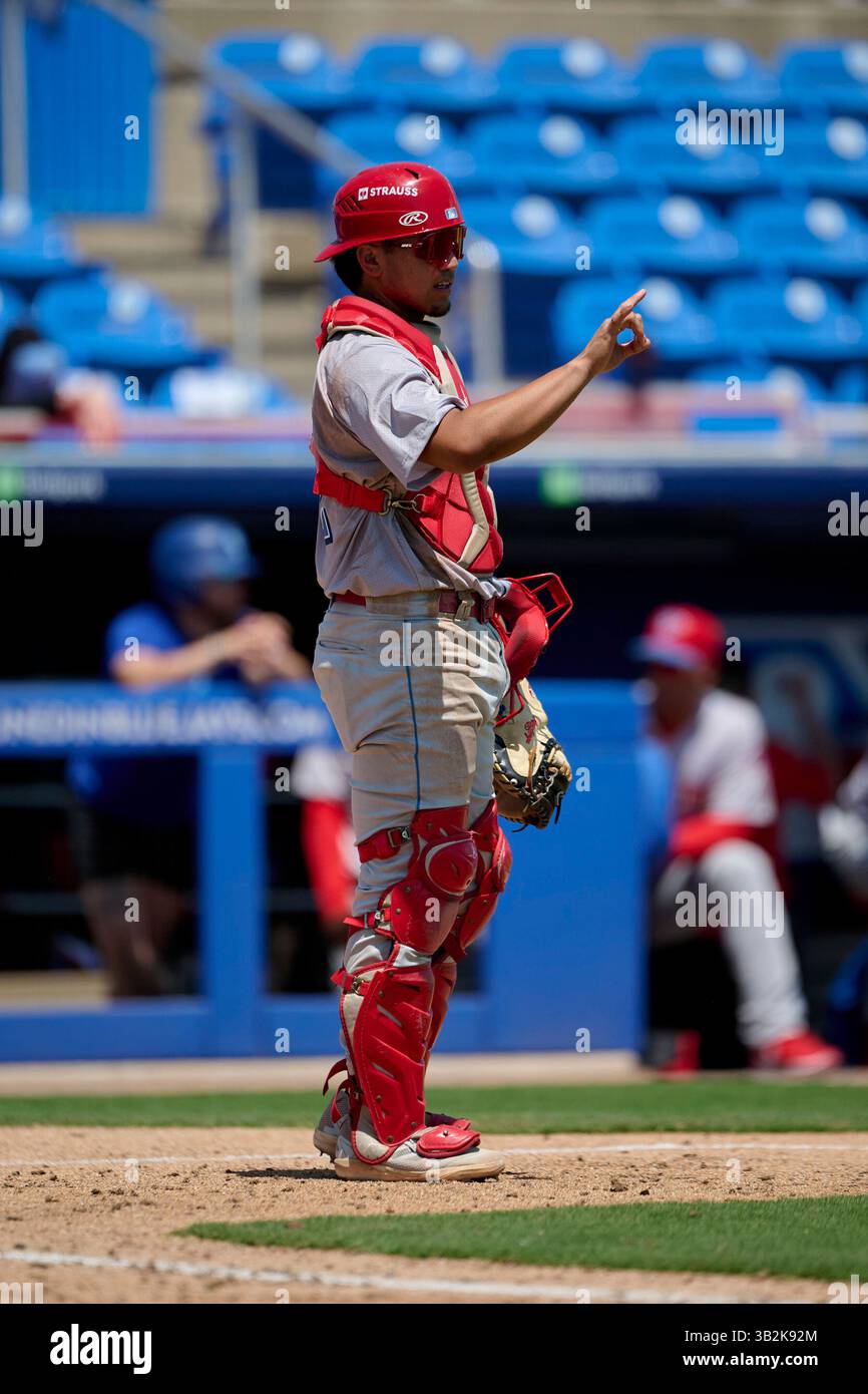 Clearwater Threshers catcher Kodey Shojinaga (22) during an MiLB ...