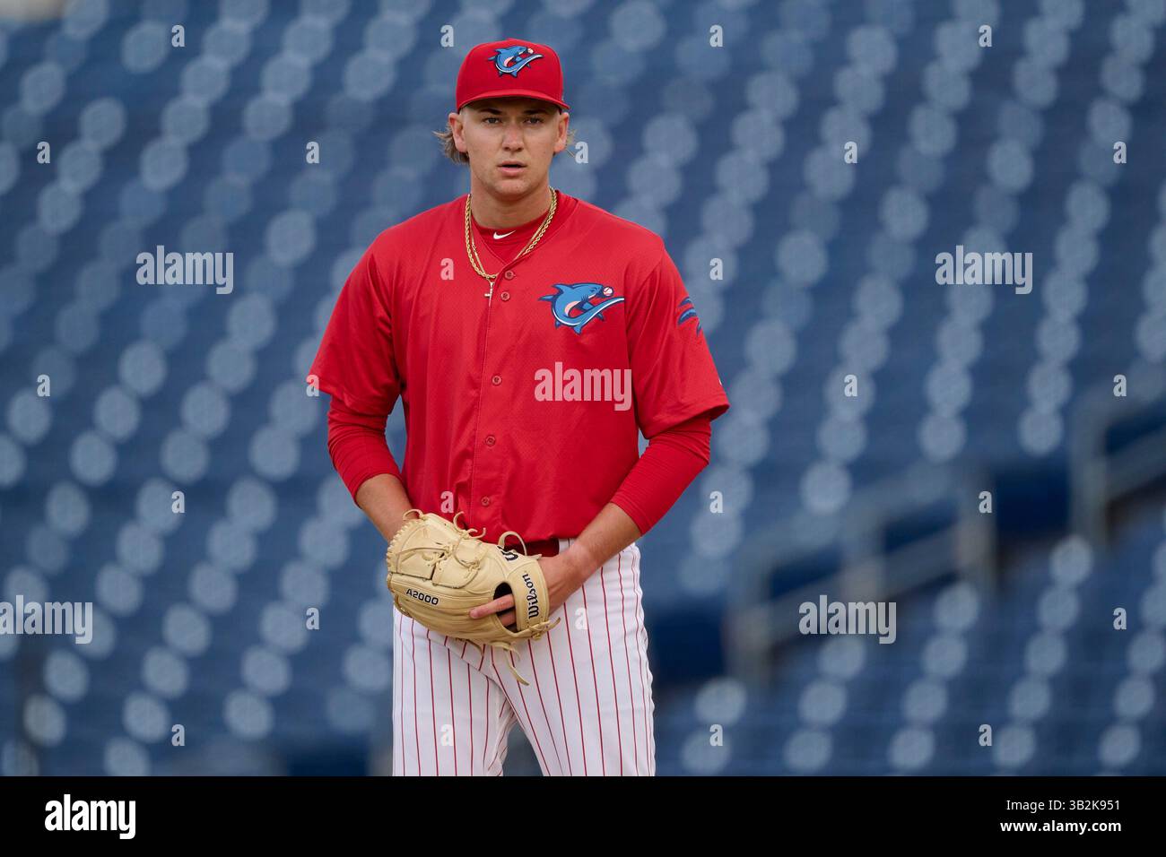 Clearwater Threshers pitcher Zack Tukis (35) gets ready to deliver a ...