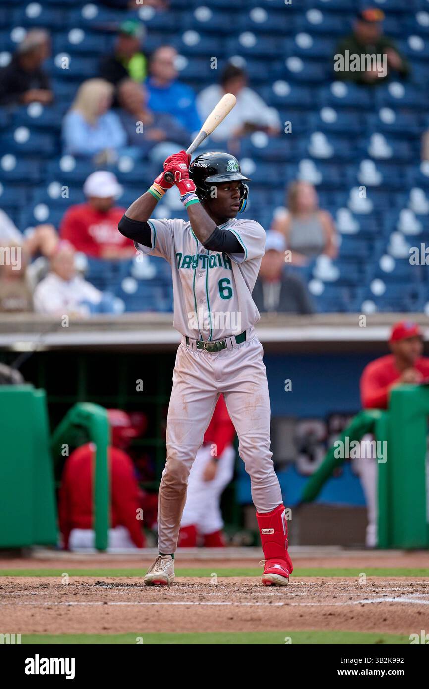 Daytona Tortugas Kyle Henley (6) bats during an MiLB Florida State ...