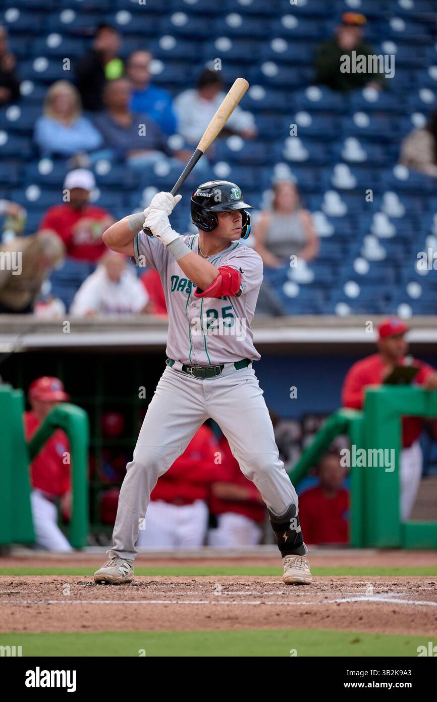 Daytona Tortugas Carter Graham (25) bats during an MiLB Florida State ...