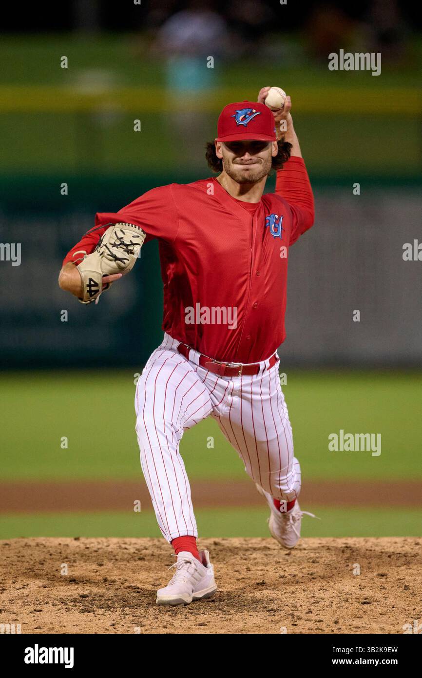 Clearwater Threshers pitcher A.J. Wilson (11) delivers a pitch during ...