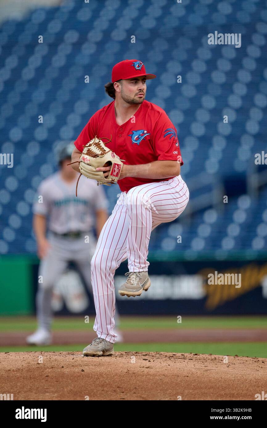 Clearwater Threshers pitcher Reese Dutton (31) delivers a pitch during ...