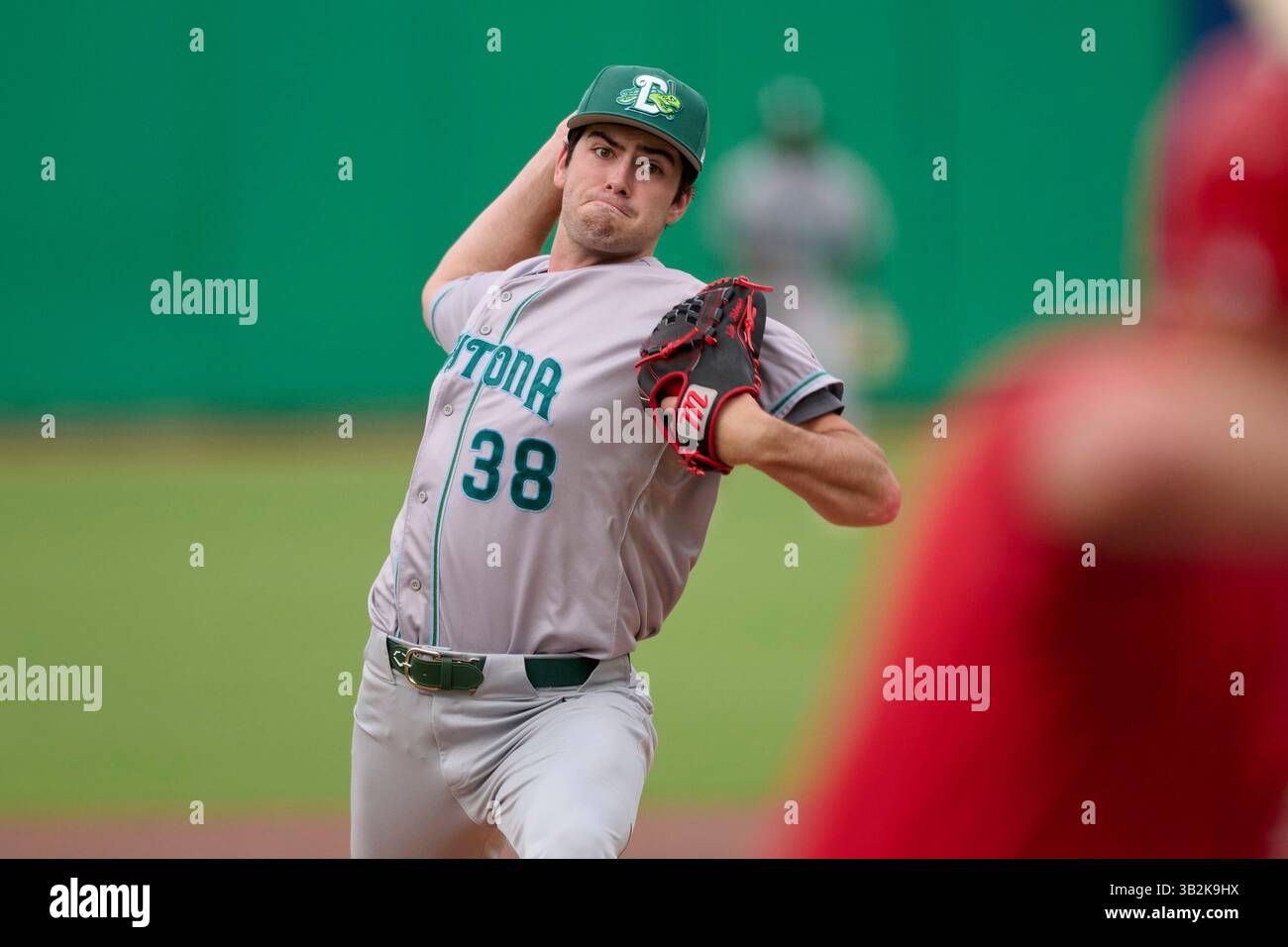Daytona Tortugas pitcher Luke Holman (38) delivers a pitch during an ...