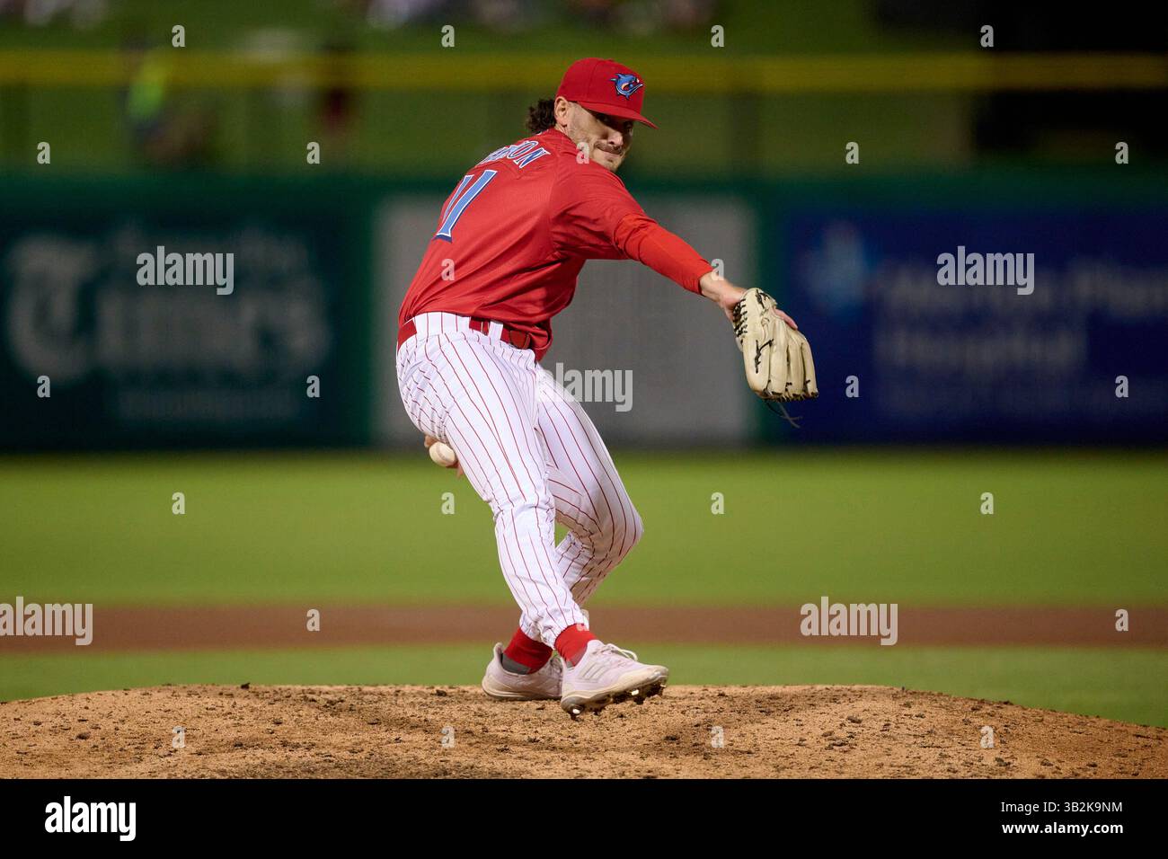 Clearwater Threshers pitcher A.J. Wilson (11) delivers a pitch during ...