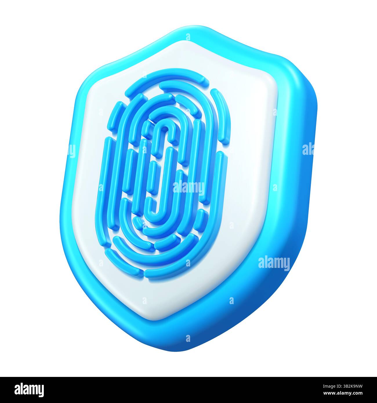 3d biometric fingerprint recognition icon representing digital identity ...
