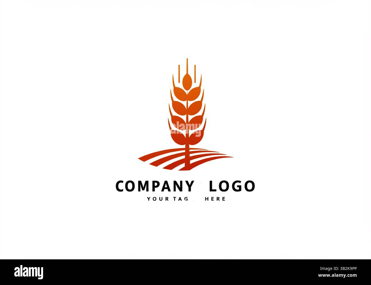 Modern Agricultural Logo with Wheat Stalk and Abstract Field Design ...