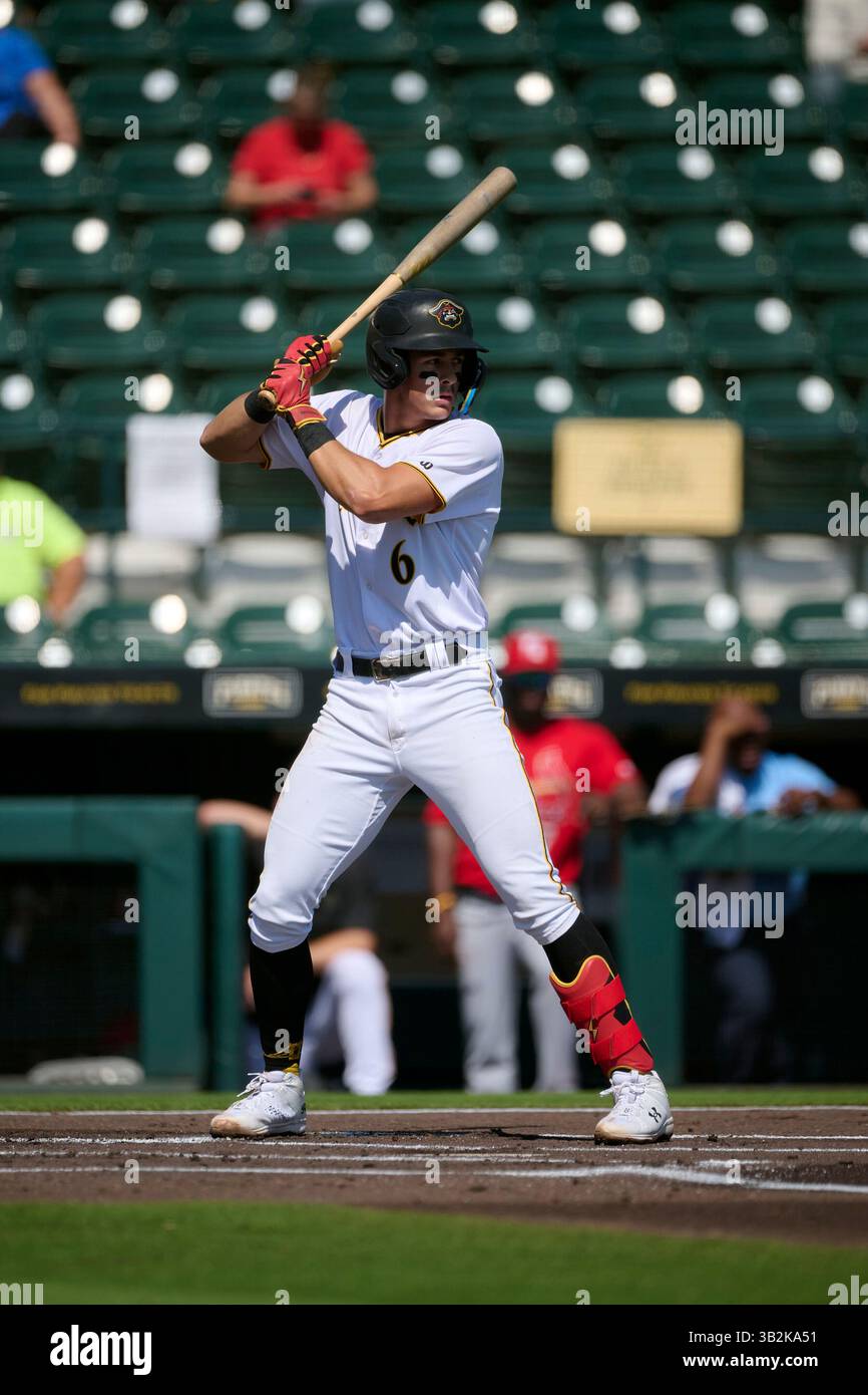 Bradenton Marauders Konnor Griffin (6) at bat during an MiLB Florida ...