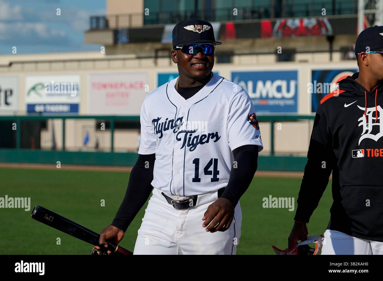 Lakeland Flying Tigers Nomar Fana (14) before an MiLB Florida State ...