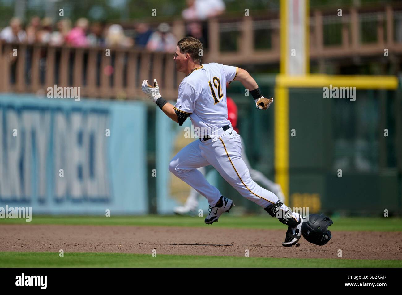 Bradenton Marauders Derek Berg (12) running the bases after hitting a ...