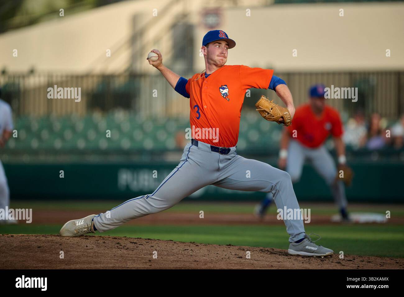 St. Lucie Mets pitcher Nate Dohm (3) delivers a pitch during an MiLB ...