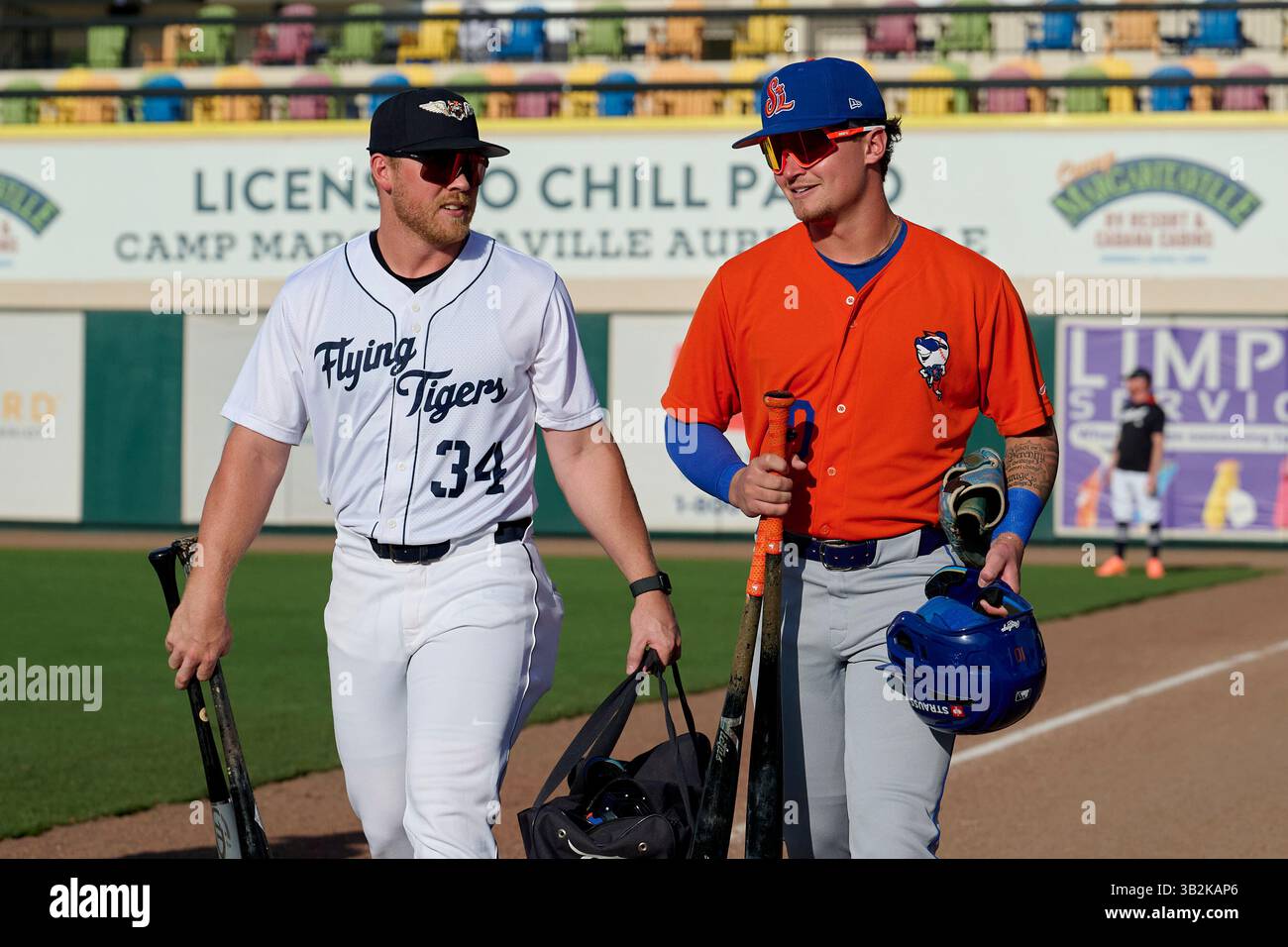 Lakeland Flying Tigers Garrett Pennington (34) and St. Lucie Mets Trey ...