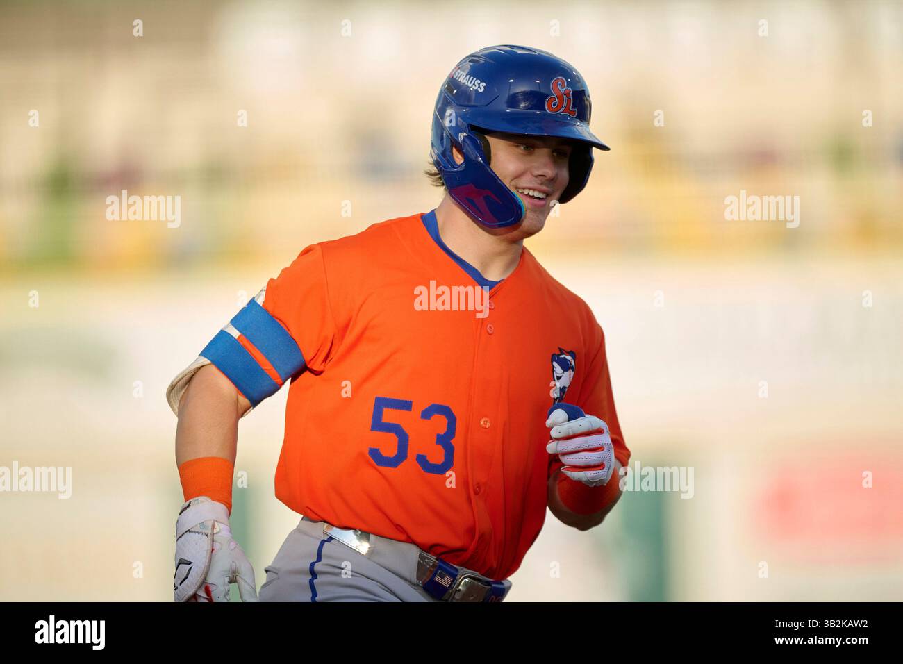 St. Lucie Mets Drew Gilbert (53) rounds the bases after hitting a home ...