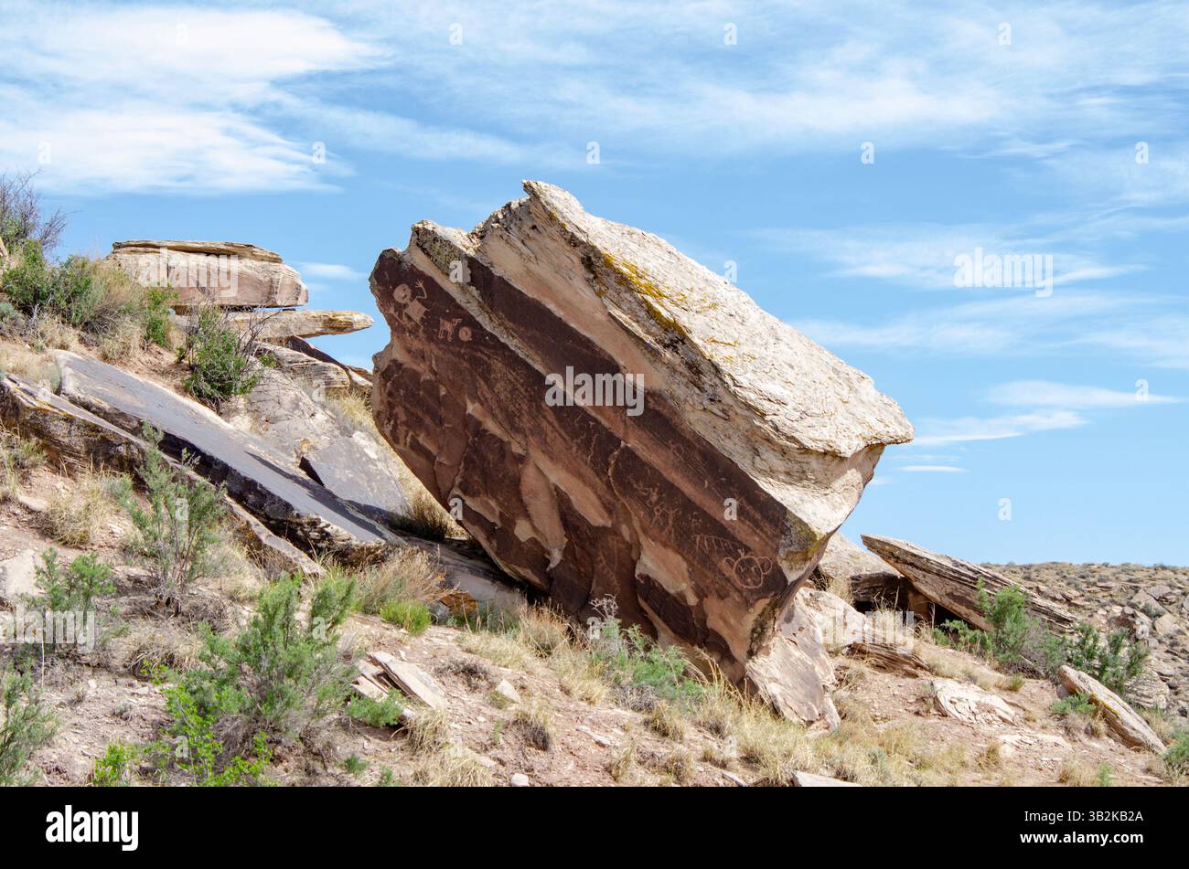 Native american indian petroglyphs Stock Photo - Alamy
