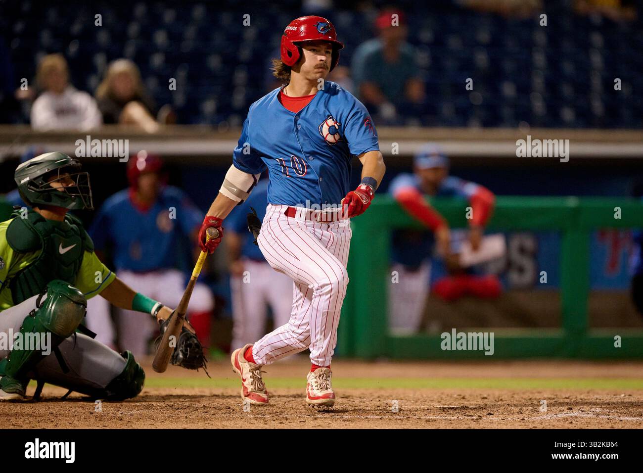 Clearwater Threshers Brady Day (10) bats during an MiLB Florida State ...