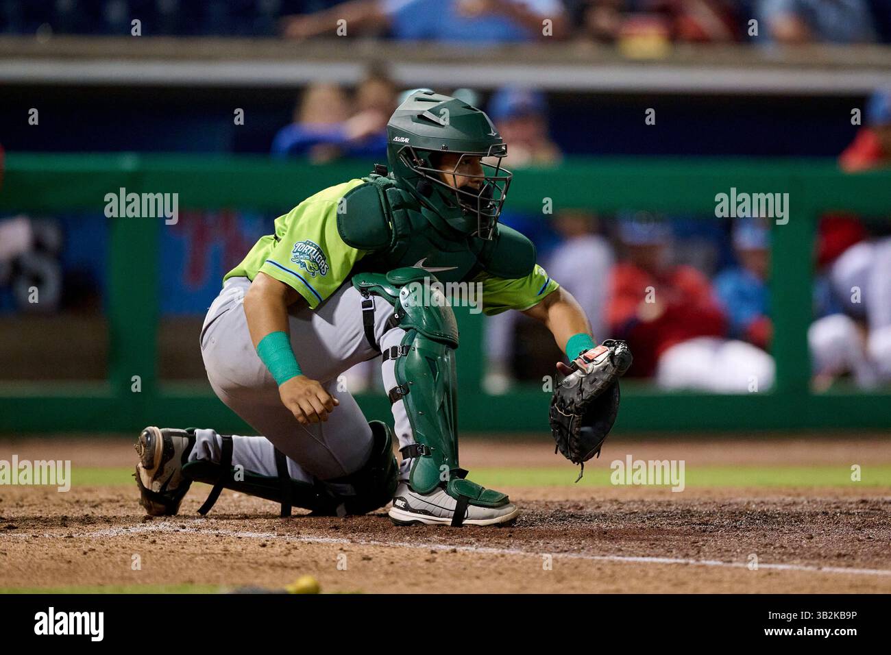 Daytona Tortugas catcher Diego Omana (31) fielding during an MiLB ...