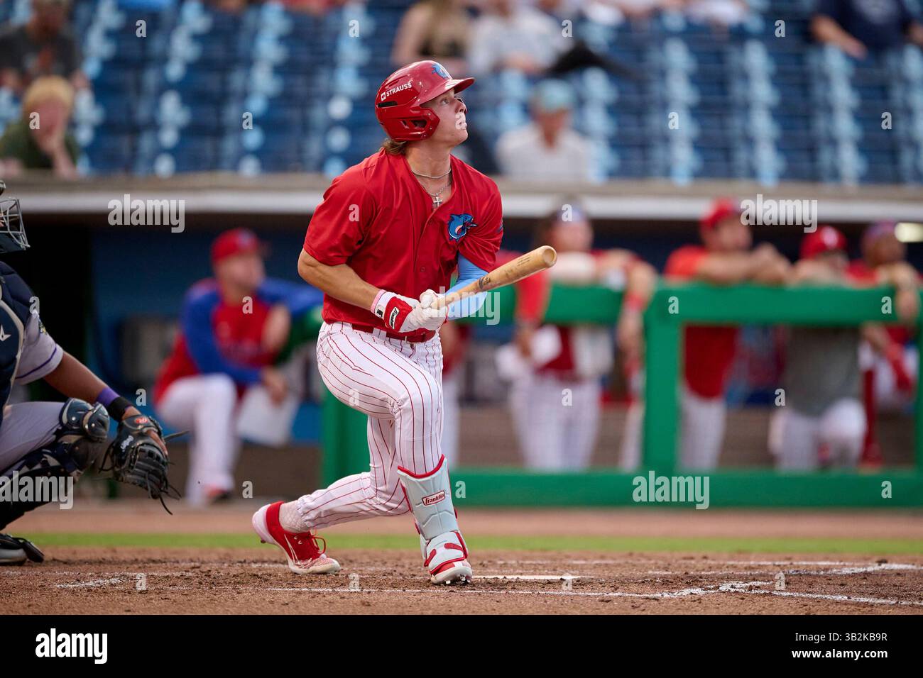 Clearwater Threshers Carter Mathison (3) bats during an MiLB Florida ...
