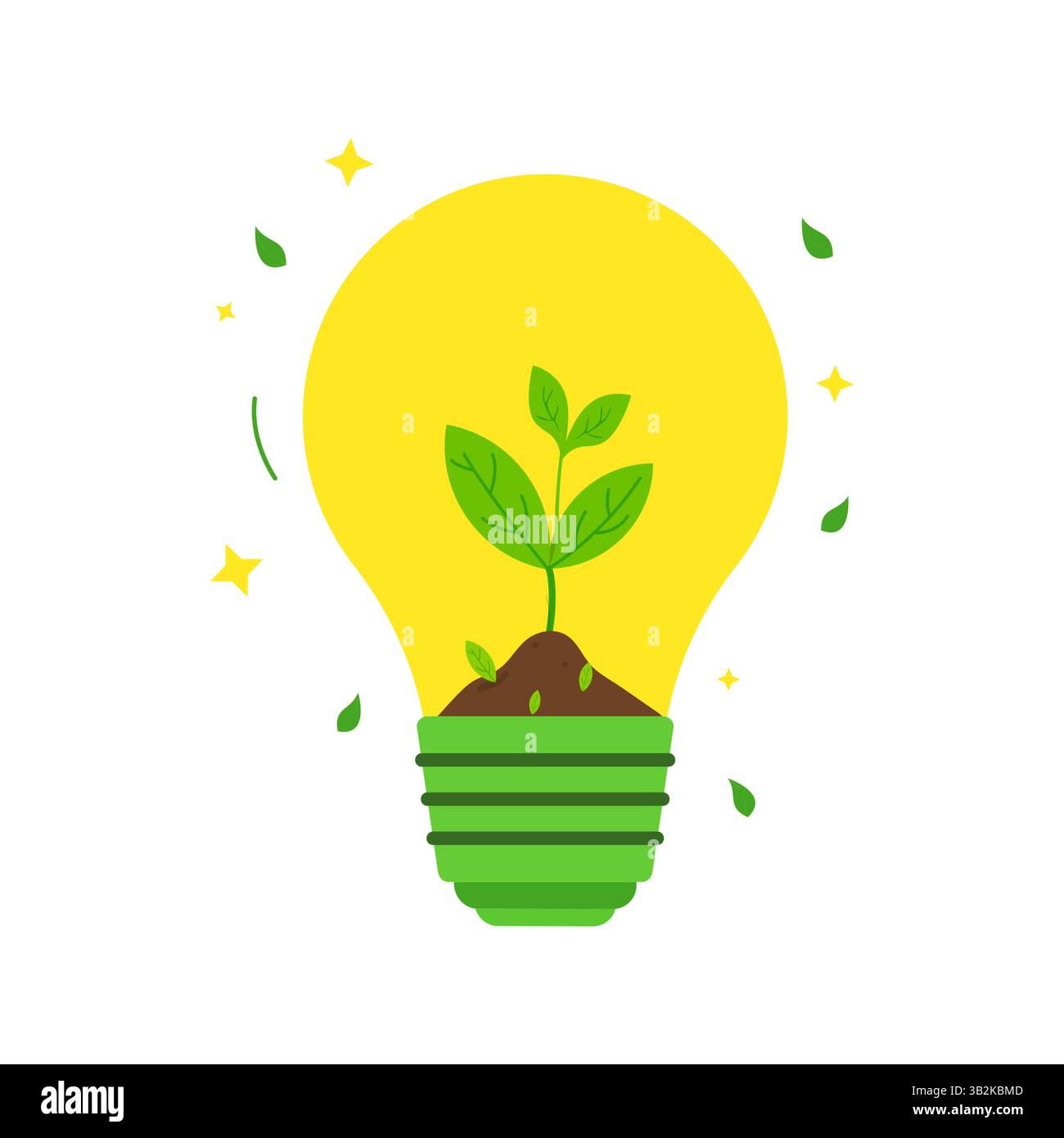 Light bulb icon seedling Cut Out Stock Images & Pictures - Alamy