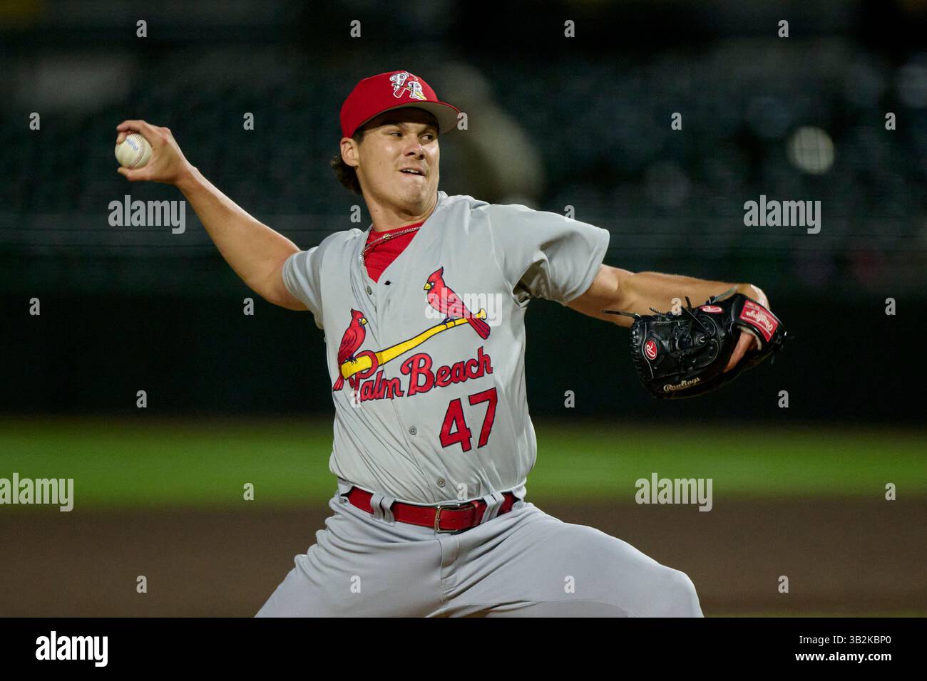 Palm Beach Cardinals pitcher Sam Brodersen (47) delivers a pitch during ...