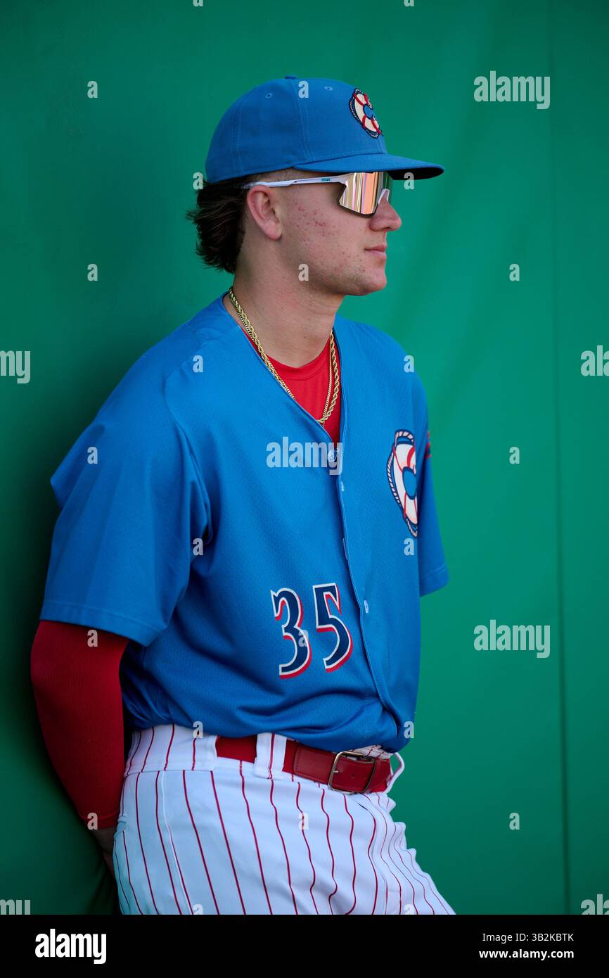 Clearwater Threshers pitcher Zack Tukis (35) before an MiLB Florida ...