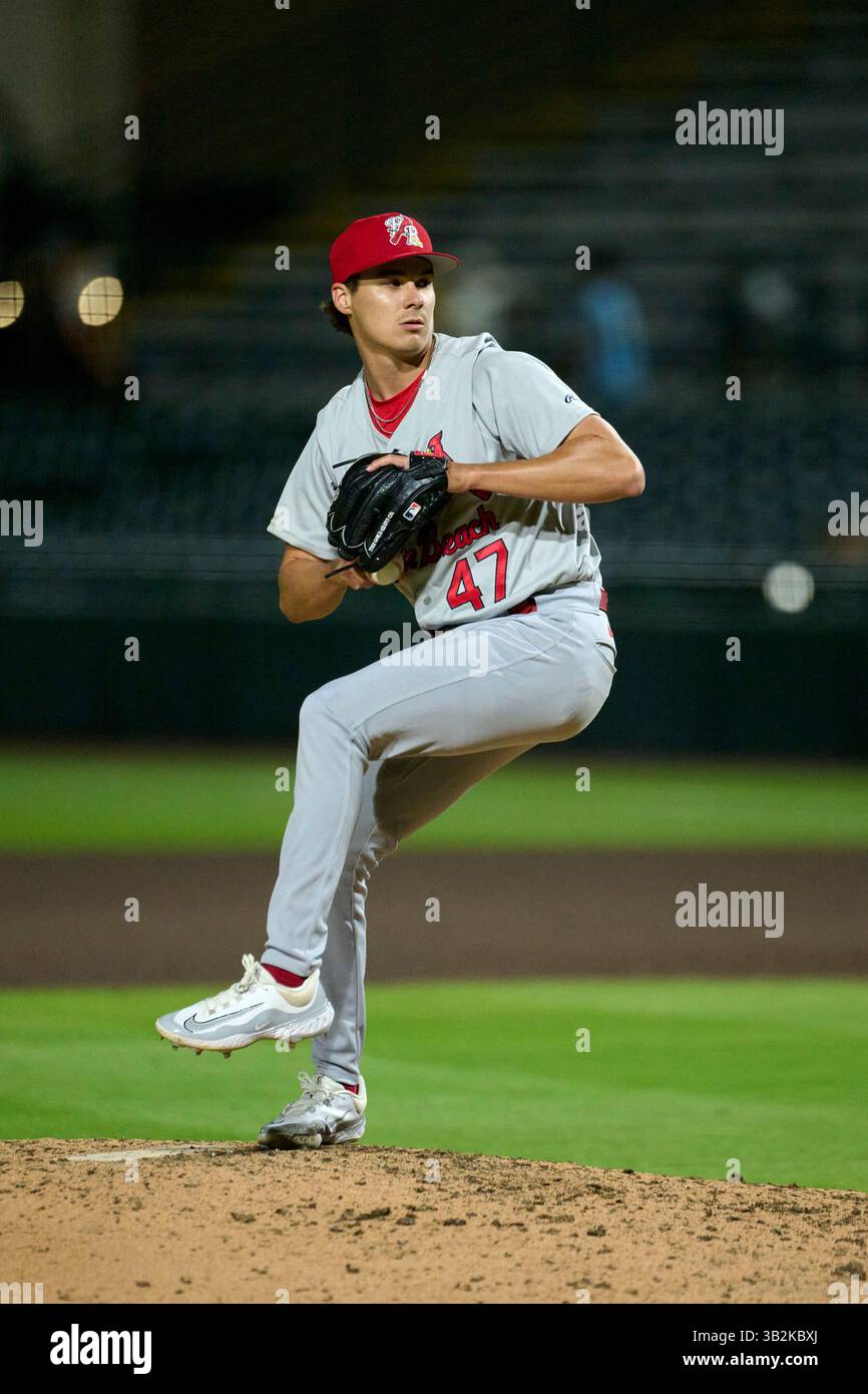 Palm Beach Cardinals pitcher Sam Brodersen (47) delivers a pitch during ...