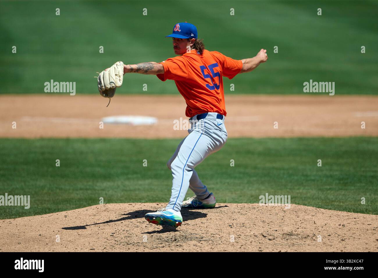 St. Lucie Mets pitcher Will Watson (55) delivers a pitch during an MiLB ...