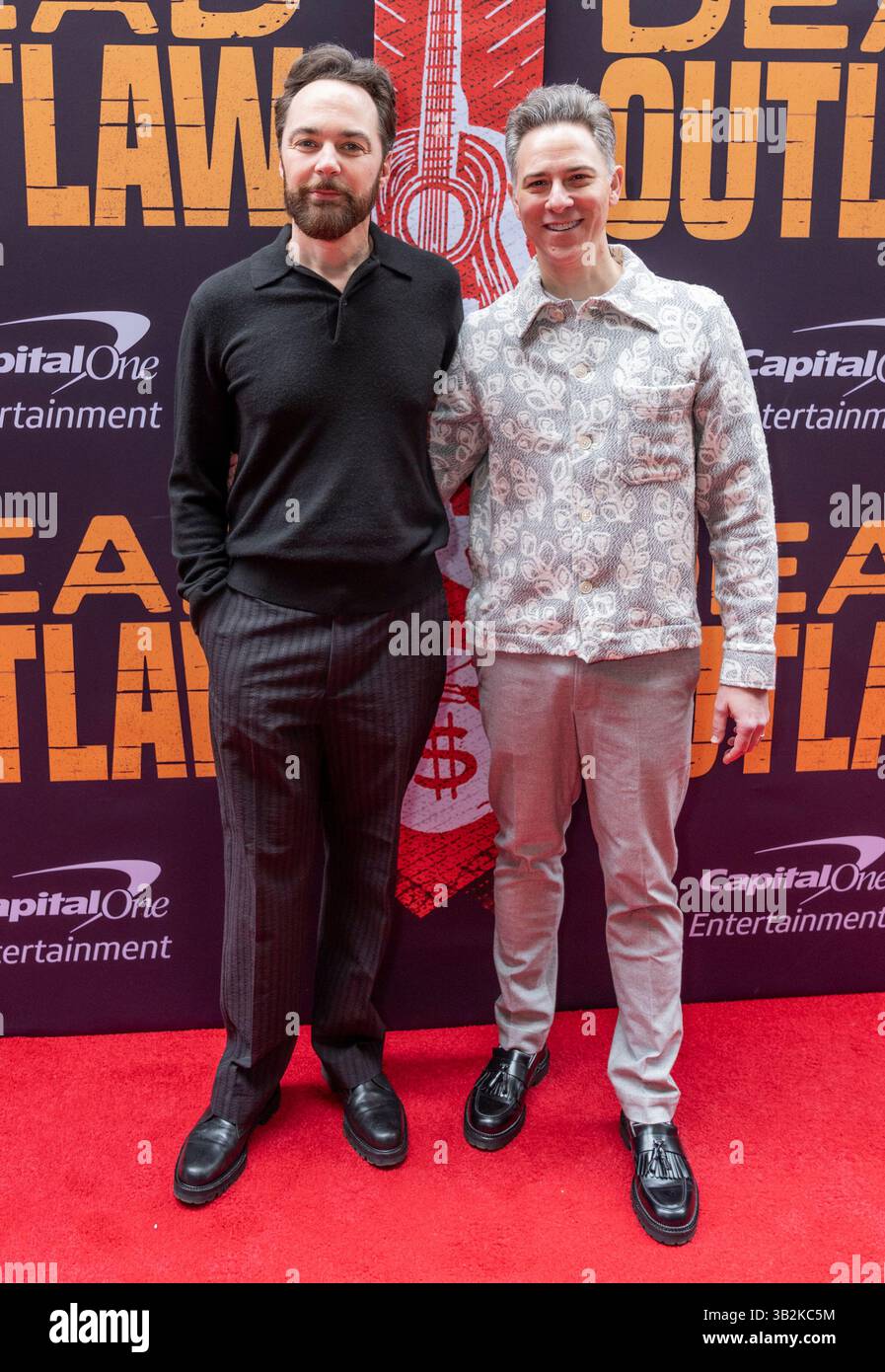 New York, NY, April 27, 2025: Jim Parsons and Todd Spiewak attend opening night for 'Dead Outlaw ...