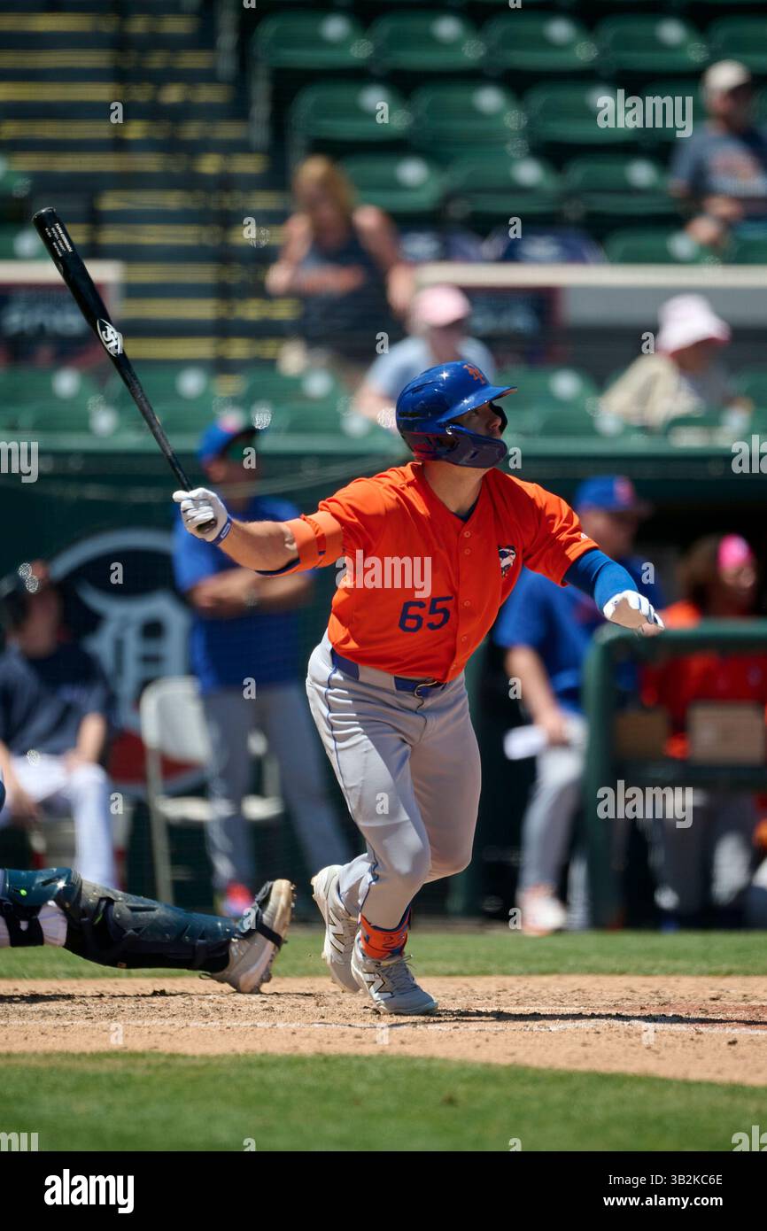 St. Lucie Mets Jared Young (65) bats during an MiLB Florida State ...