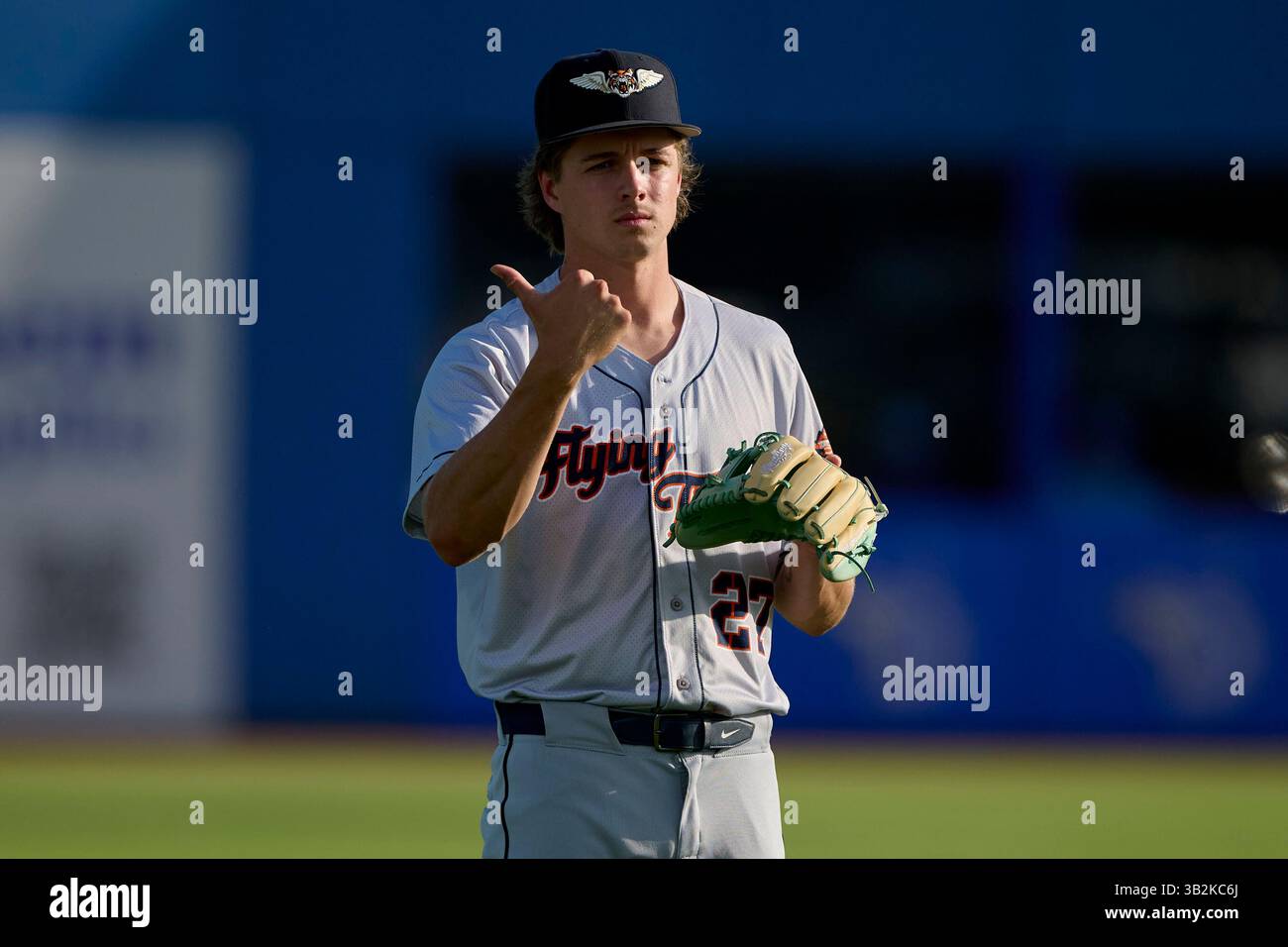 Lakeland Flying Tigers infielder Bryce Rainer (27) during warmups ...