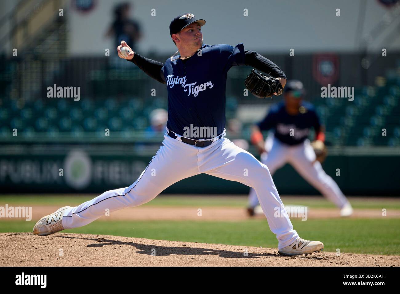 Lakeland Flying Tigers pitcher Hayden Minton (36) delivers a pitch ...