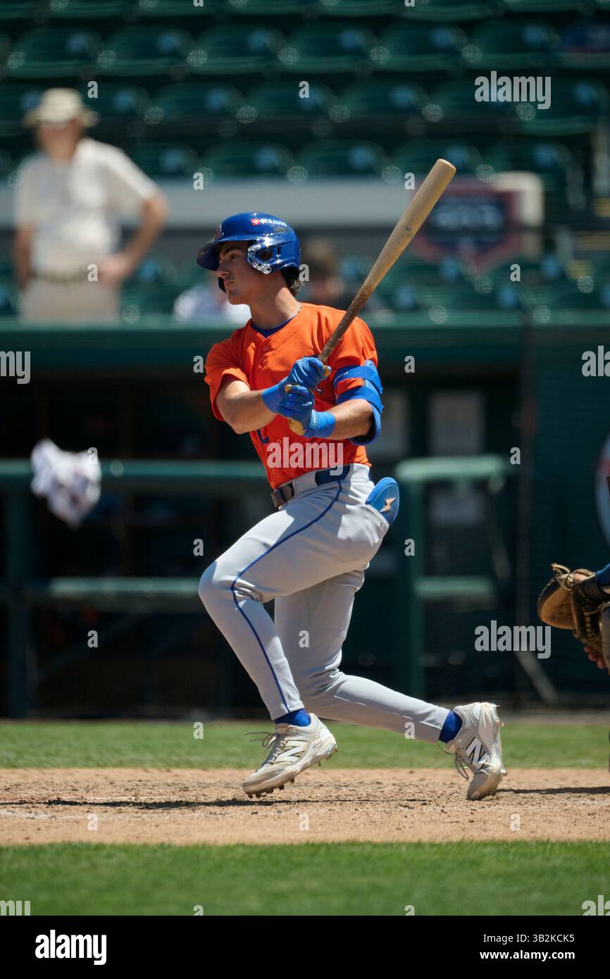 St. Lucie Mets Colin Houck (12) bats during an MiLB Florida State ...