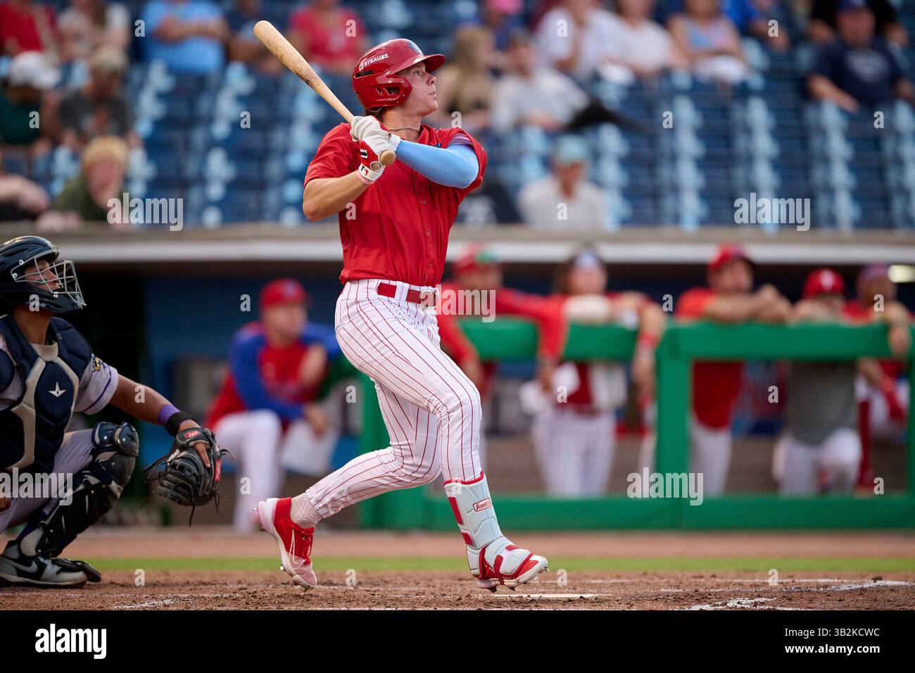 Clearwater Threshers Carter Mathison (3) bats during an MiLB Florida ...